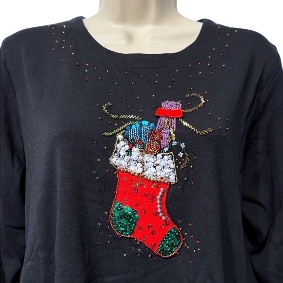 Quacker Factory | Tops | New Quacker Factory Black Long Sleeve ...